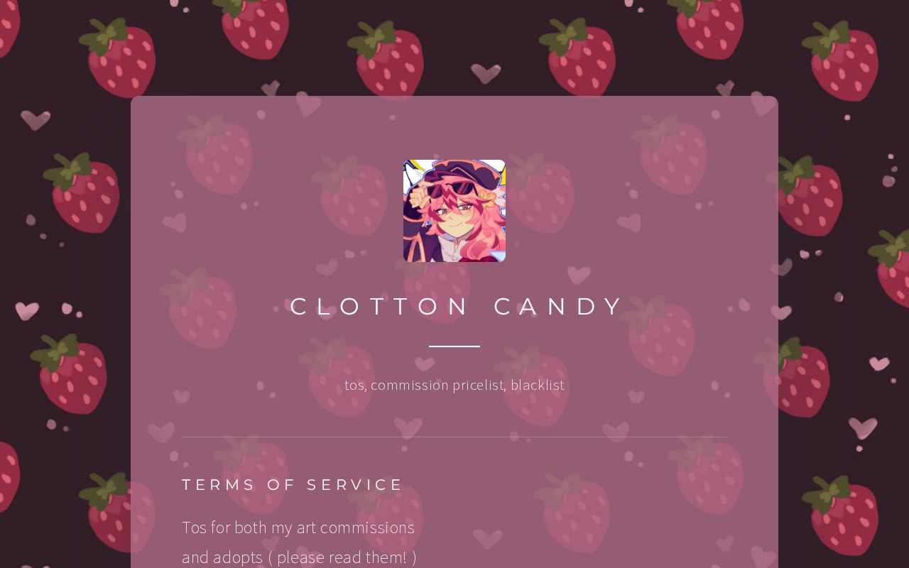 ClottonCandy art commissions & T.O.S